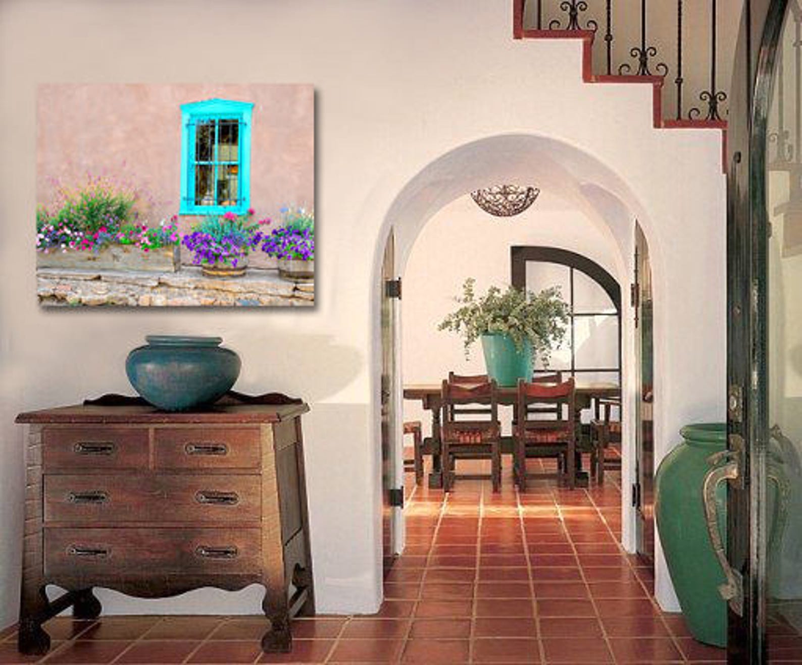 Window Photo, Southwest Decor, Santa Fe Photography, Turquoise Window ...