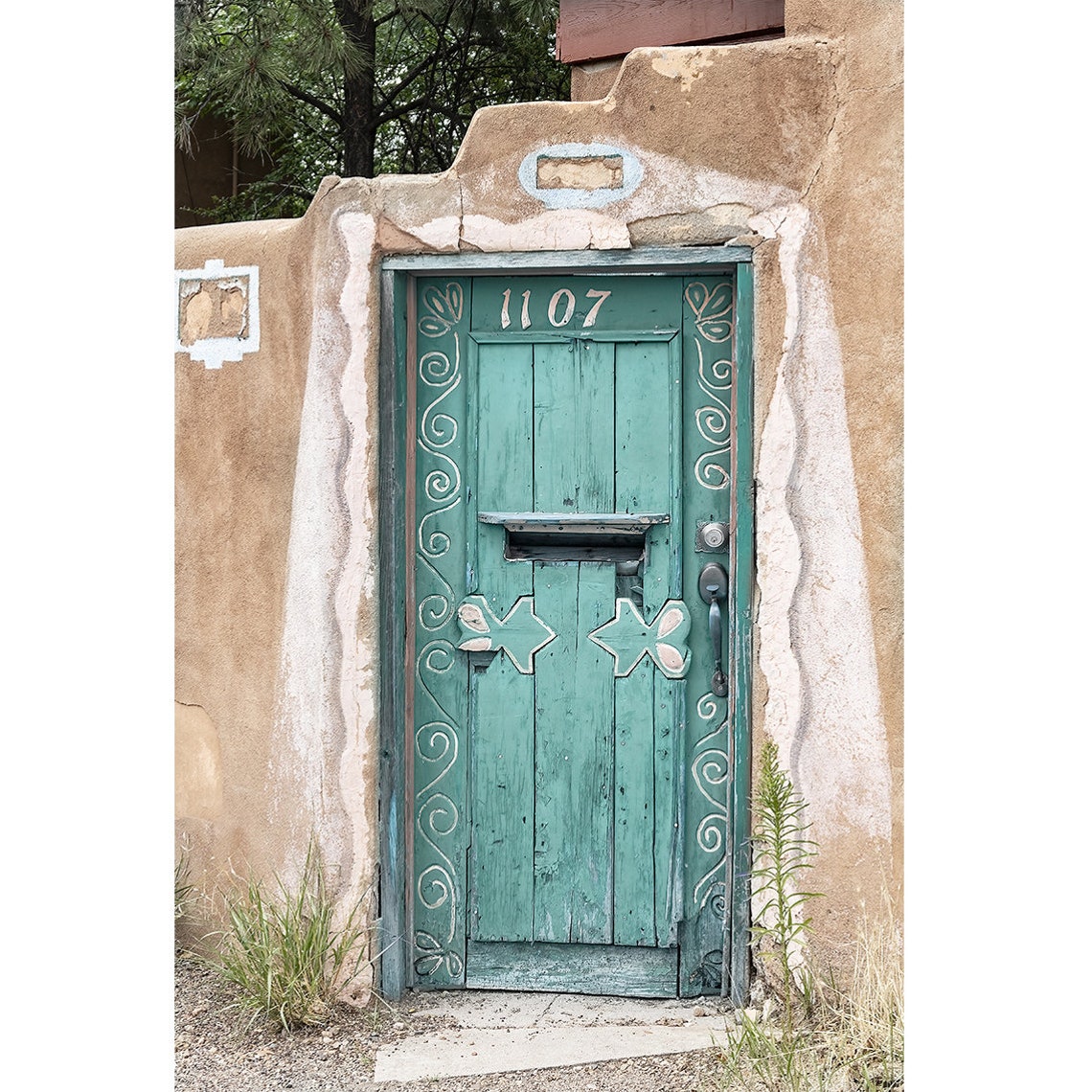 Santa Fe Teal Door Turquoise Door Photo Art Rustic Décor - Etsy