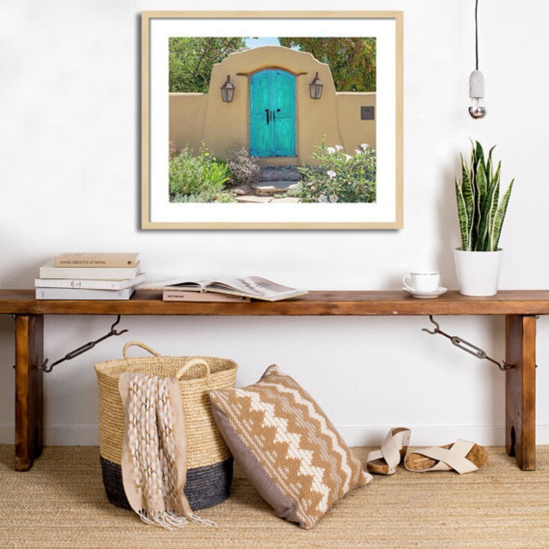 Santa Fe Turquoise Door Photo, Southwest Photo Art, Santa Fe Teal Door ...