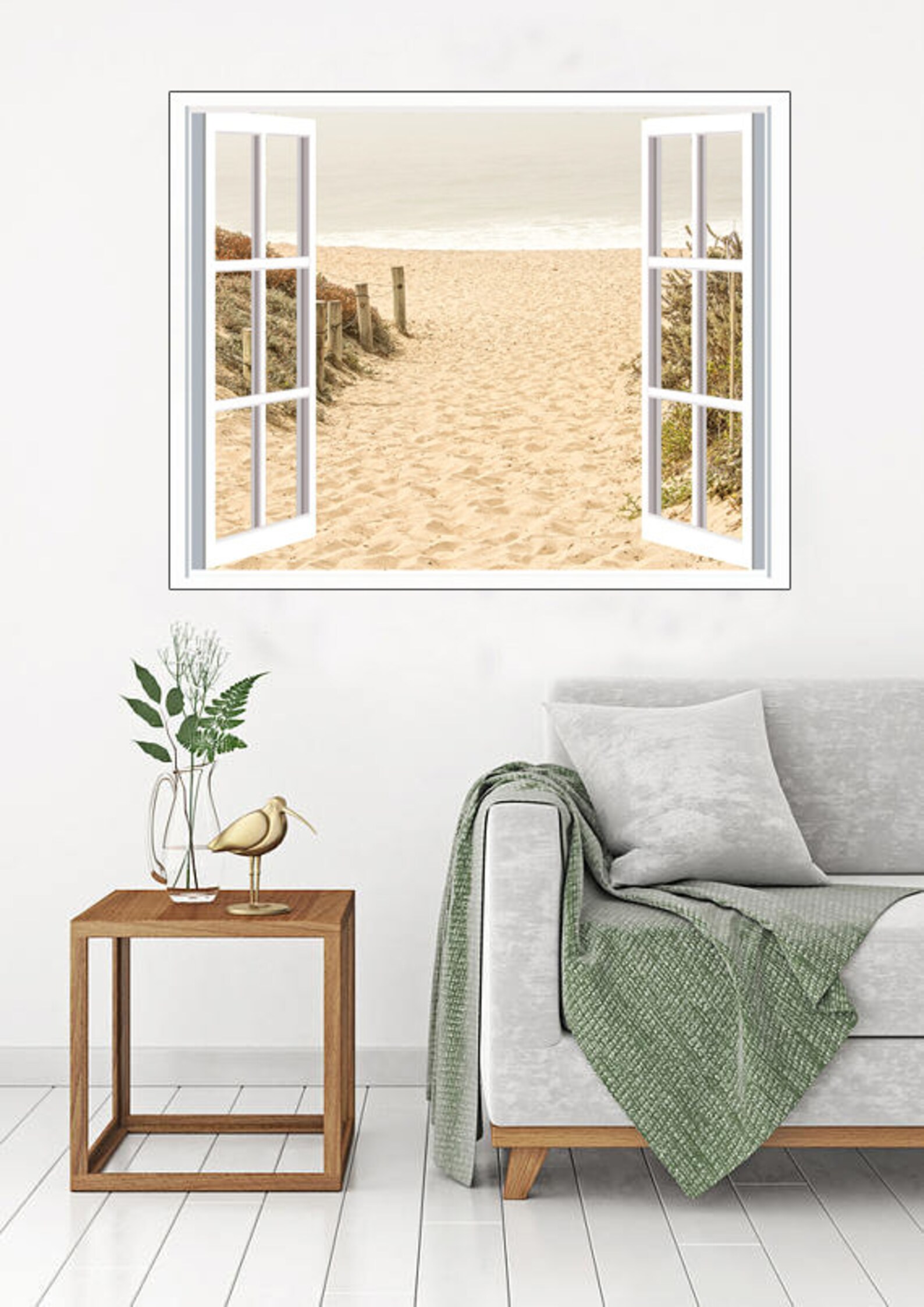 Window View of Beach, Open Window to Beach View, Beach Wall Art ...