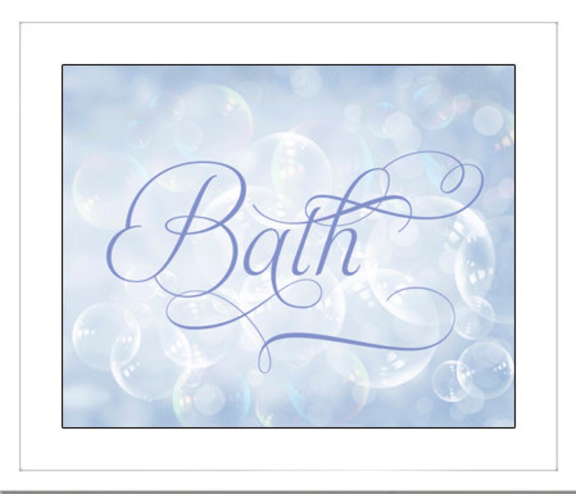 Bath Sign Bubbles Bath Sign Bathroom Door Sign Light Blue - Etsy