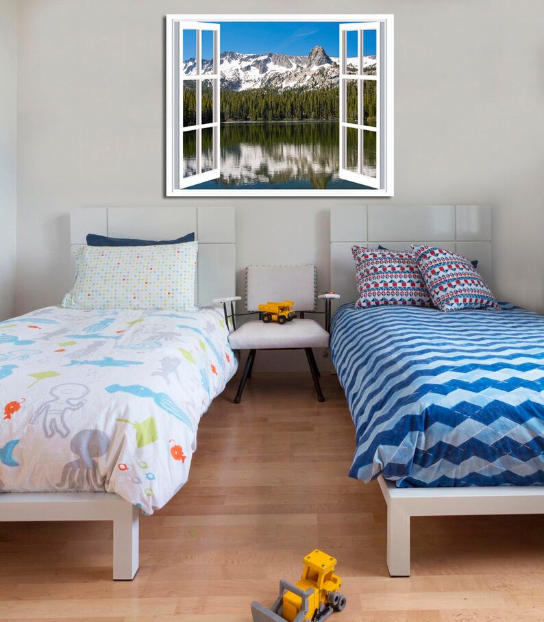 CANVAS Window Art Print, Window Framing View of Lake Mamie Mammoth ...