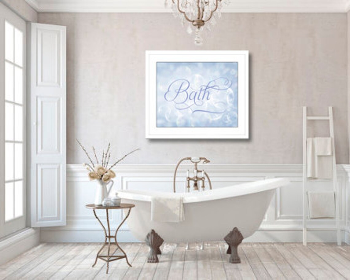 Bath Sign Bubbles Bath Sign Bathroom Door Sign Light Blue - Etsy