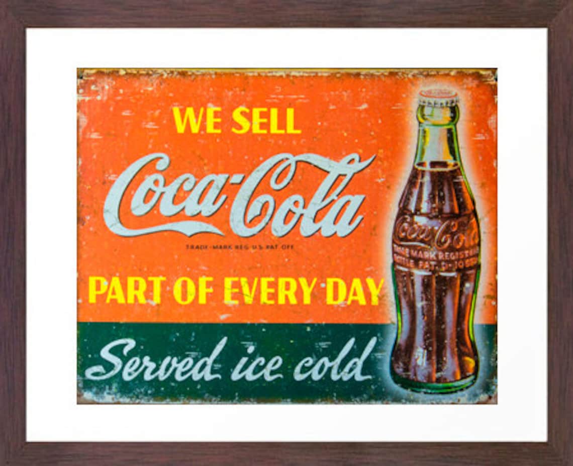 Photo of a Vintage Coke Sign, Kitchen Wall Art, Coca-cola Lovers Wall ...