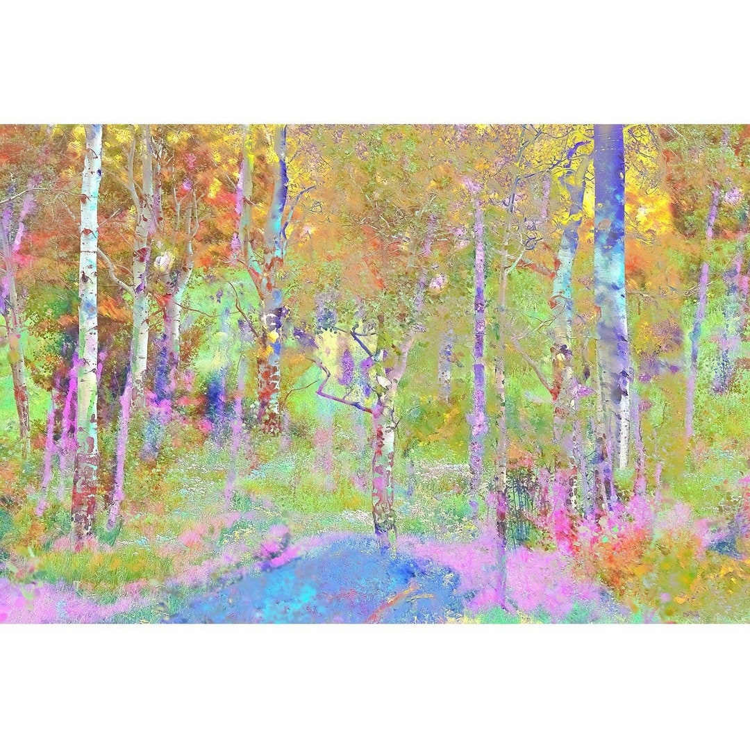 ABSTRACT Rain Forest CANVAS Art Print, Abstract Art Print, PASTEL ...