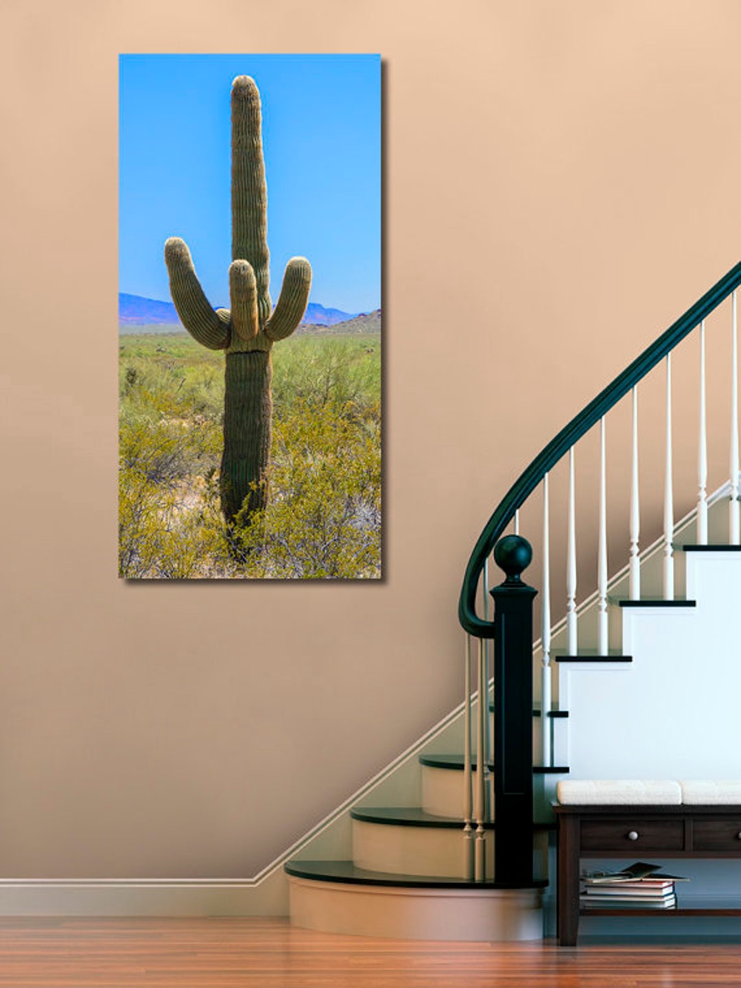 PANORAMIC Canvas Print of a Saguaro Cactus, Desert Decor, Southwestern ...