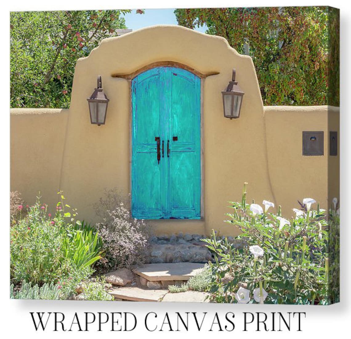 Santa Fe Turquoise Door Photo Southwest Photo Art Santa Fe - Etsy