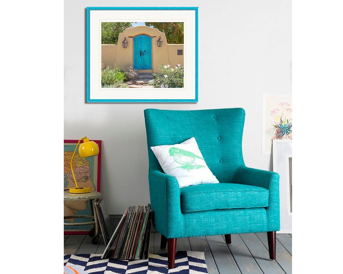 Santa Fe Turquoise Door Photo, Southwest Photo Art, Santa Fe Teal Door ...