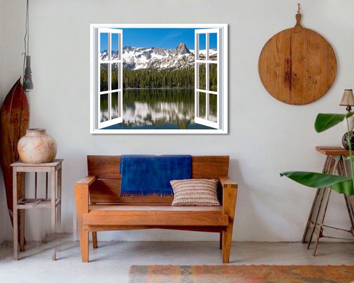 CANVAS Window Art Print, Window Framing View of Lake Mamie Mammoth ...