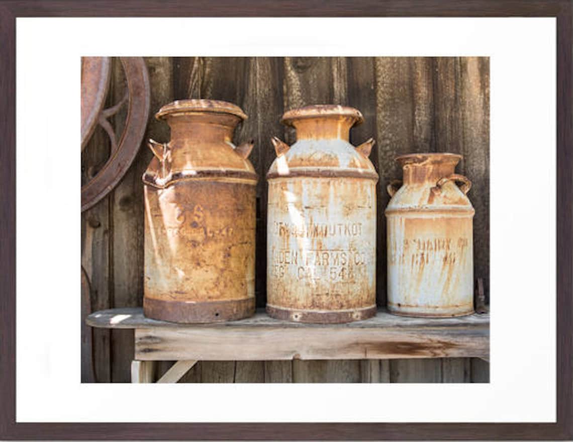 Milk Can Decor, Rustic Kitchen Wall Art, Old Milk Can Photo, Country ...
