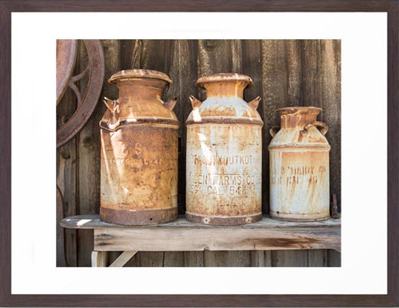 Milk Can Decor, Rustic Kitchen Wall Art, Old Milk Can Photo, Country ...