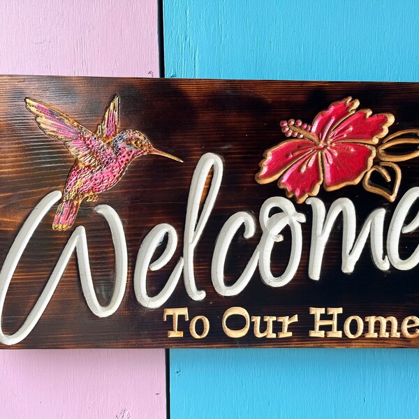 Free Standing Wooden Welcome Sign - Etsy