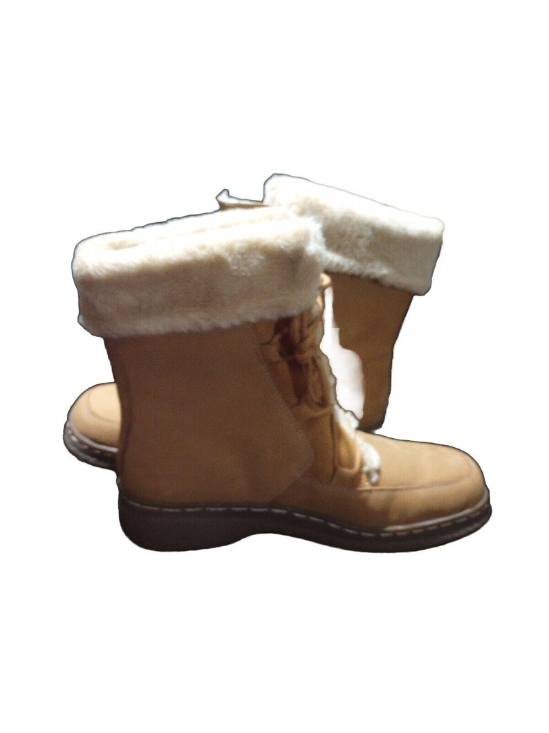 Dr. Scholls Diamond Suede Leather Square Toe Sherpa Fur Lace up Boots 9 ...