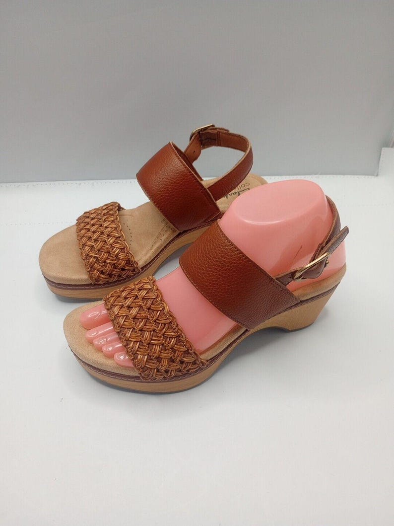 Women's Clarks Collection Seannah Step Sandals 26177439 Tan Leather 7M ...