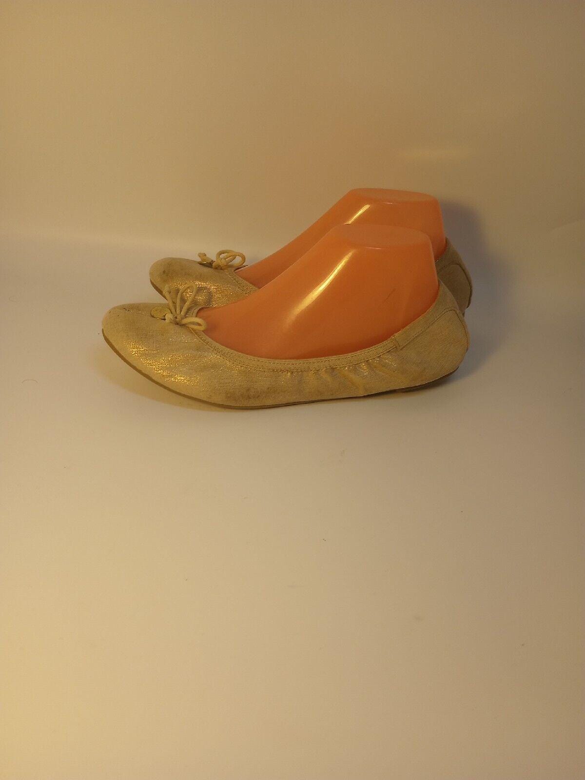 Dexflex Comfort Ballet Shoes Gold Slip on Espadrilles Shoes Womens Size ...