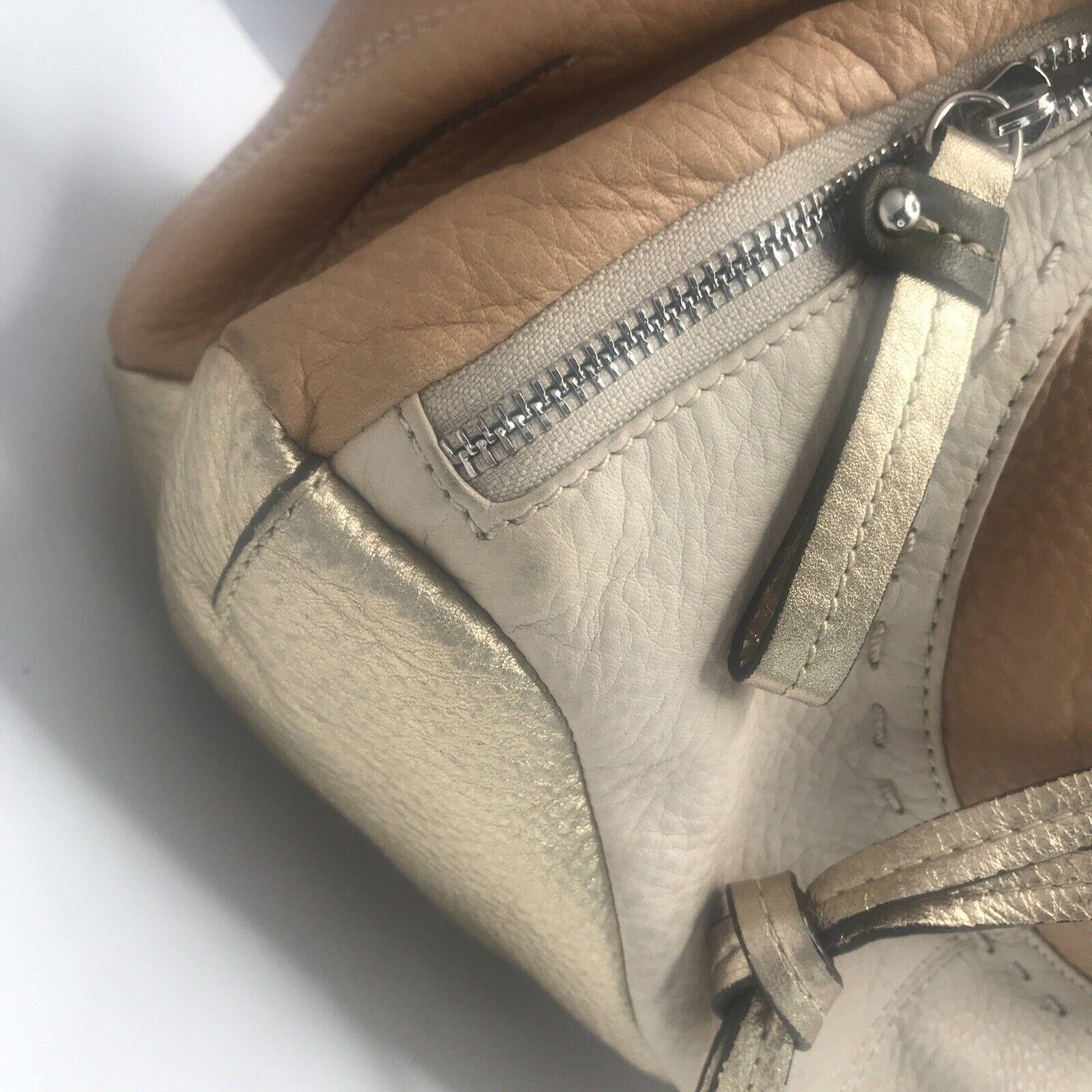 B. Makowsky Tan/metallic Cheetah Lined Studded Shoulder Satchel Handbag ...