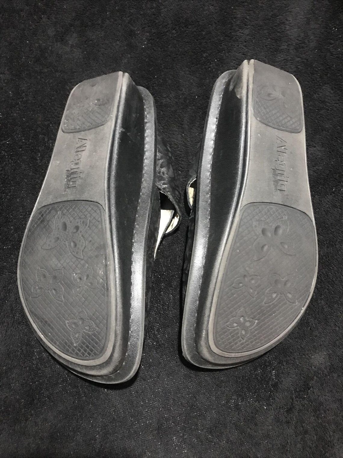 Alegria 6m Pg Lite Alg-435 Black Mule Textured Leather Upper Sz 36 ...