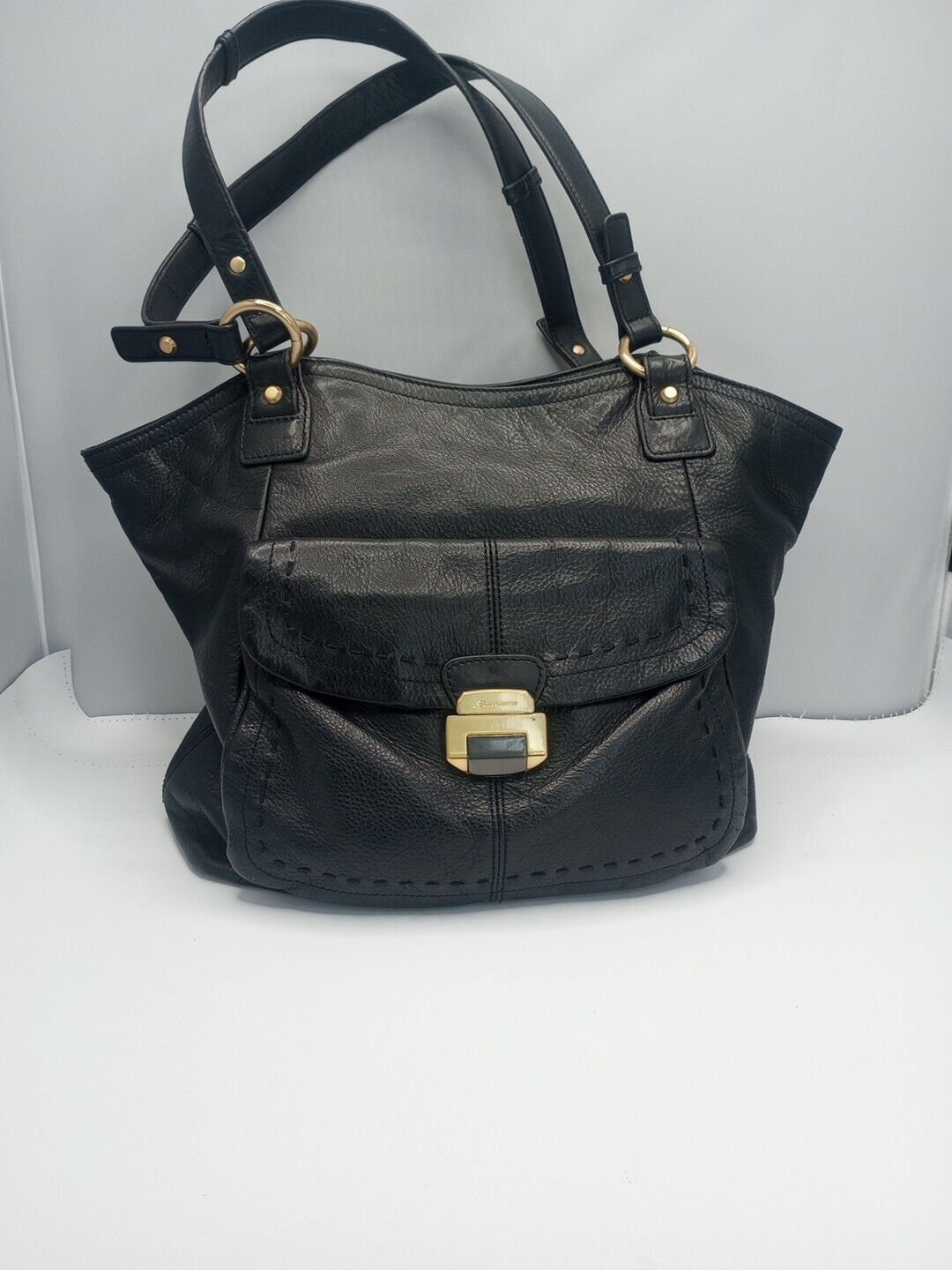 AUTHENTIC B Makowsky Black Leather Womens Shoulder Handbag PURSE ...