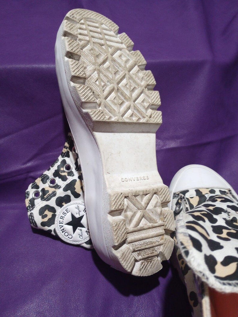 Converse Womens 8M Hit Run Strike Cheetah Hi Top Leopard Chuck Taylor ...