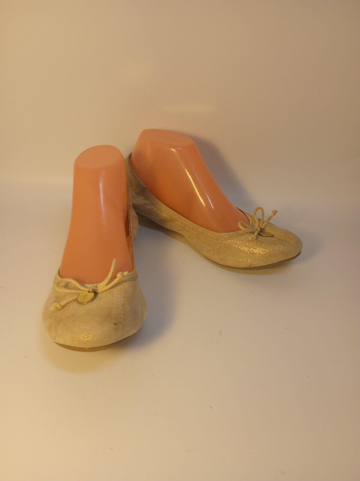 Dexflex Comfort Ballet Shoes Gold Slip on Espadrilles Shoes Womens Size ...