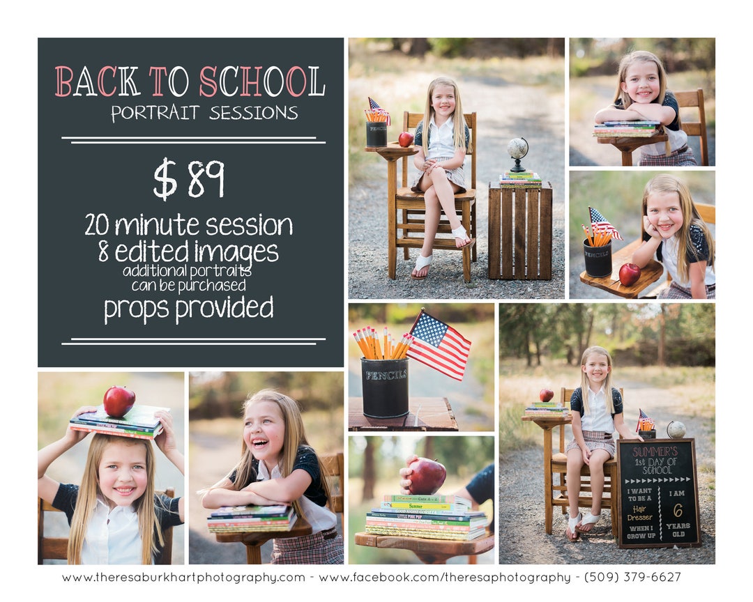 Back to School Mini Session Flyer Photoshop Template PSD - Etsy