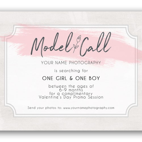 Model Call Template Photography Casting Call Photography - Etsy