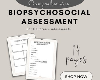 Biopsychosocial Assessment Template BUNDLE Instant Download - Etsy