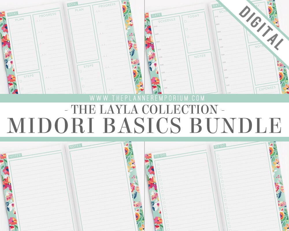 LAYLA Collection Midori Basics Bundle Five Printable Planner | Etsy