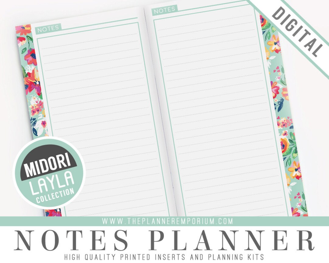 Midori Notes Planner Inserts LAYLA Collection Midori - Etsy