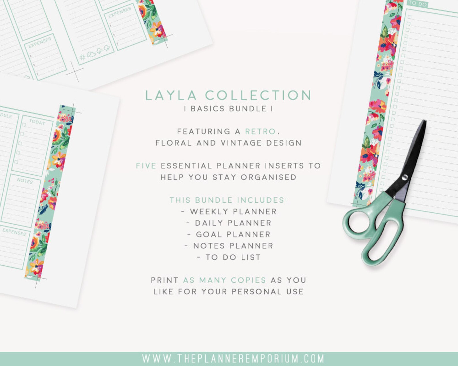 LAYLA Collection Midori Basics Bundle Five Printable Planner | Etsy