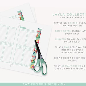 Personal Weekly Planner Inserts LAYLA Collection Fits - Etsy