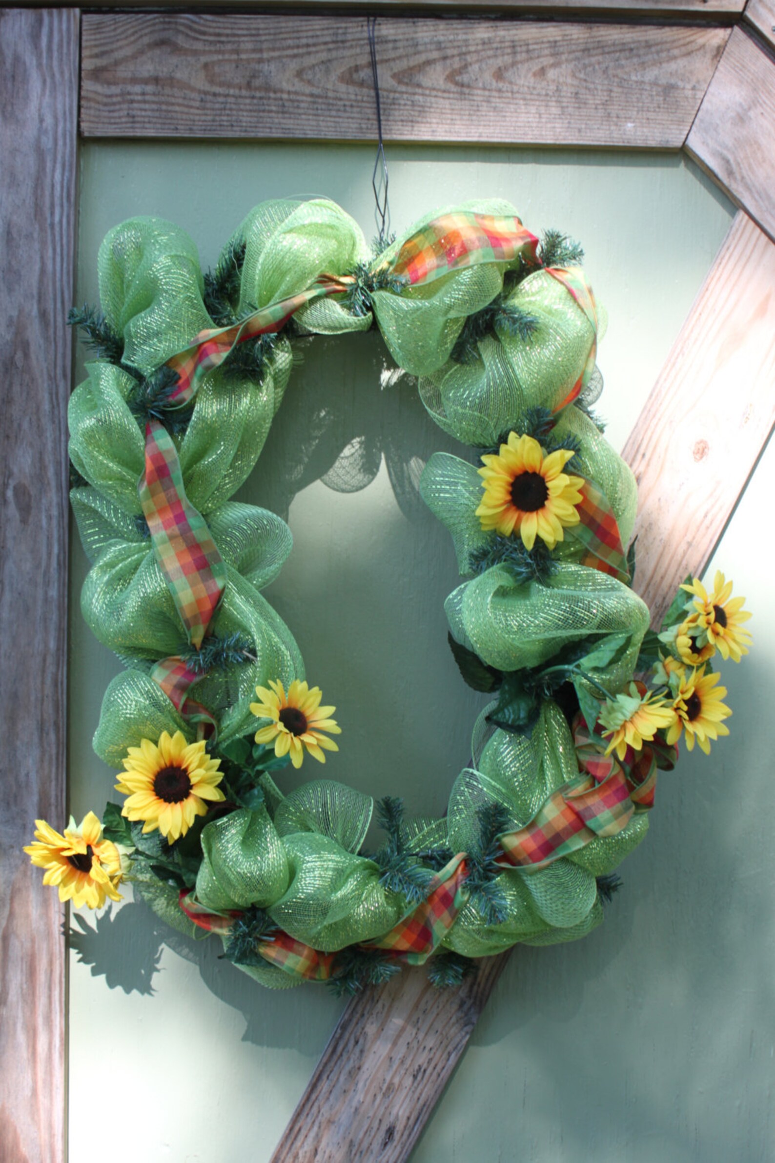 Rectangle wreath with sunflowers | Etsy
