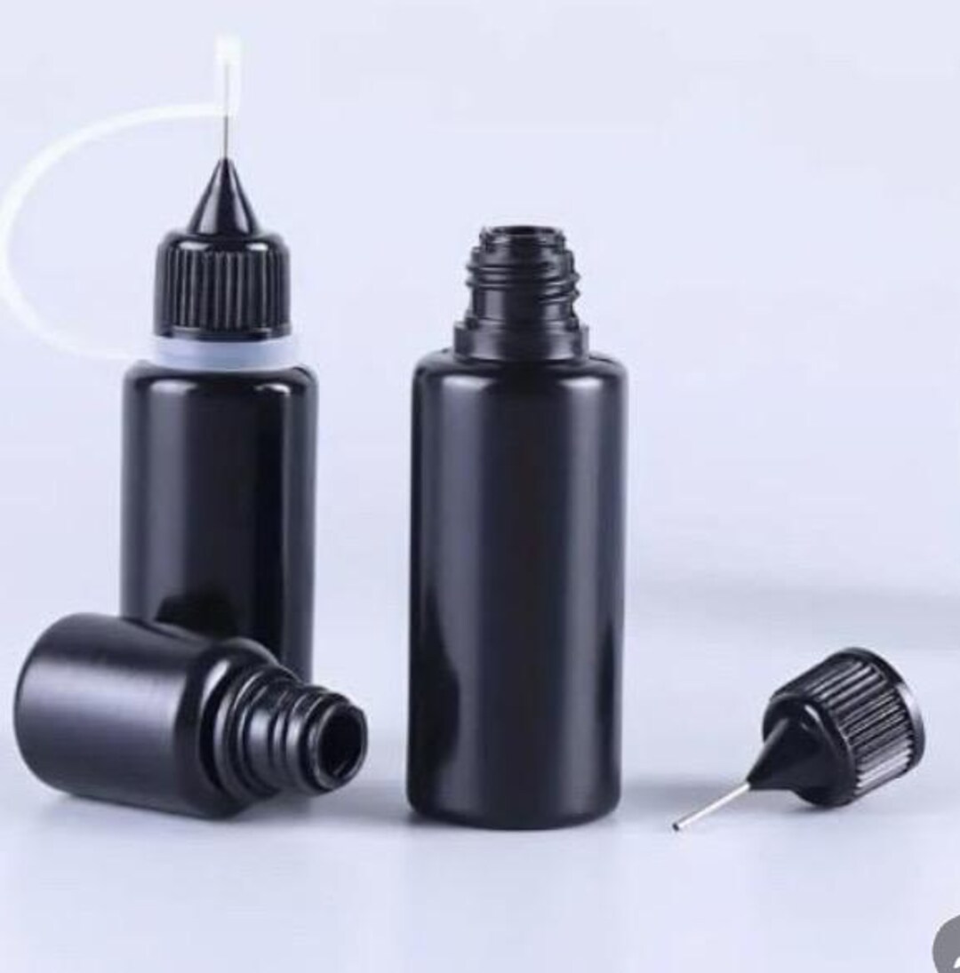Precision Needle Tip Applicator Bottles, Black Opaque Plastic, UV RESIN ...