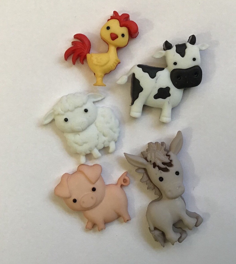Farm Animal Miniature Silicone Molds: Chicken, Cow, Pig, Sheep, Donkey ...