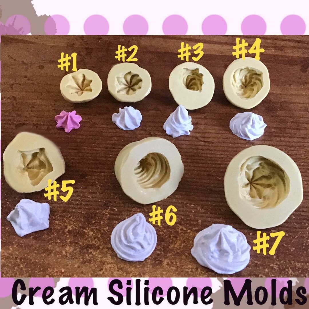 Realistic Whip Cream Molds, Cream Push Molds, Mini Ice Cream, Whipped ...