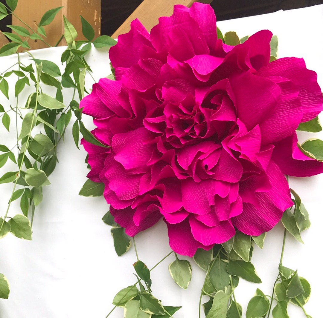 Crepe Paper Peony-loose and Fluffy Peony-wedding Flowers-giant Paper ...
