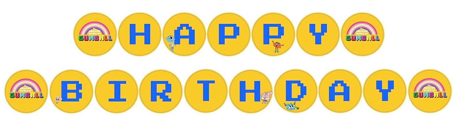 The Amazing World of Gumball Birthday Banner - Digital Download - Etsy