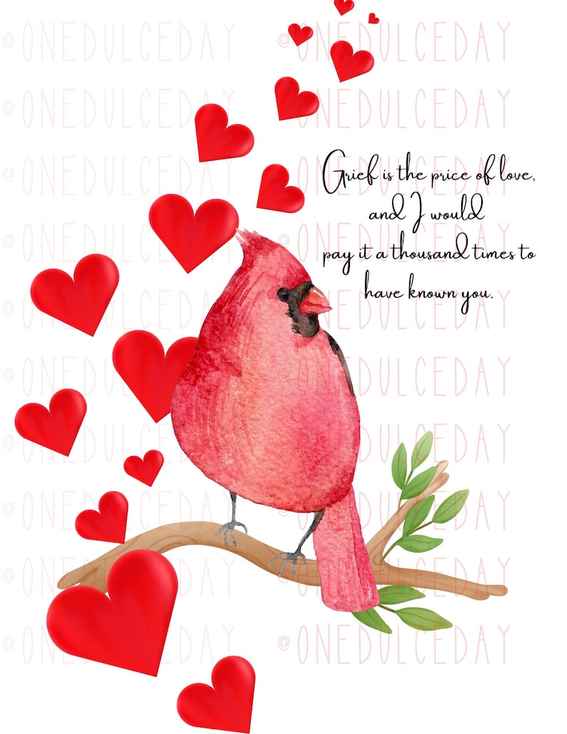 Cardinal Bereavement Card - Etsy