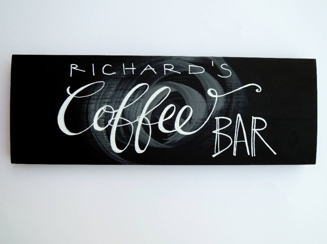 Coffee Bar Sign Personalized Coffee Sign Personalized Coffee | Etsy