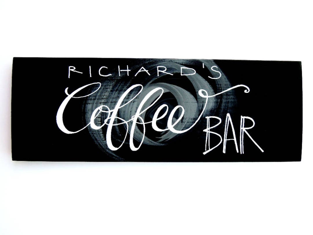 Coffee Bar Sign, Personalized Coffee Sign, Personalized Coffee Gift ...