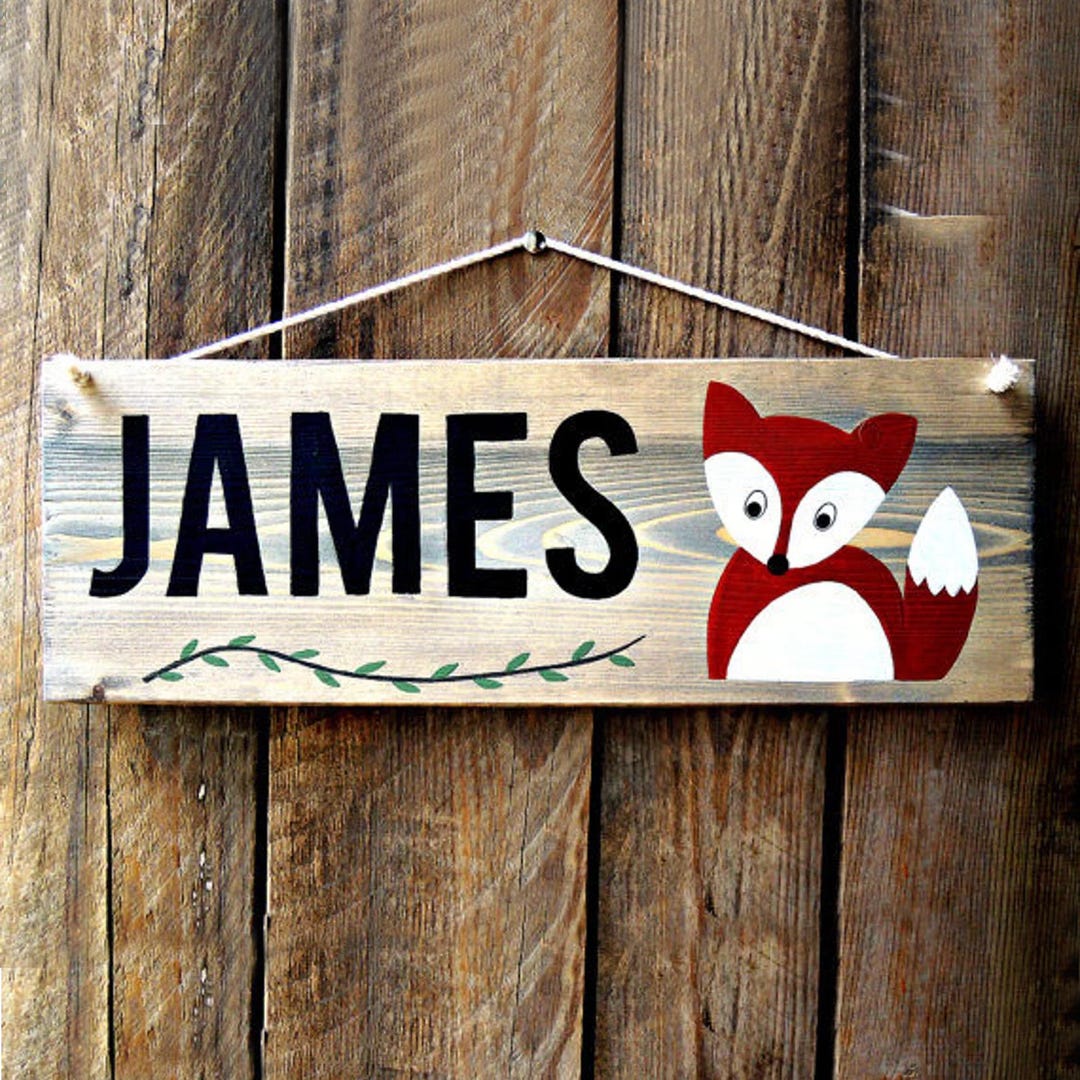 Custom Made Wood Signs, Clever Little Fox, Woodland Nursery Decor, Baby ...