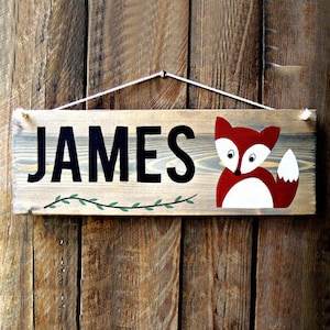 Custom Made Wood Signs, Clever Little Fox, Woodland Nursery Decor, Baby ...