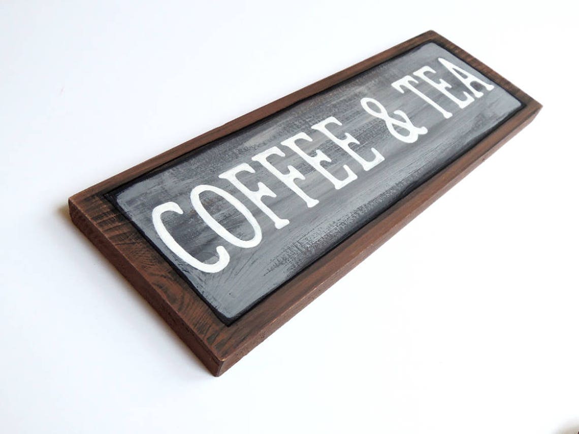 Coffee and Tea, Coffee Sign, Coffee Bar, Coffee Corner Decor, Farmhouse ...