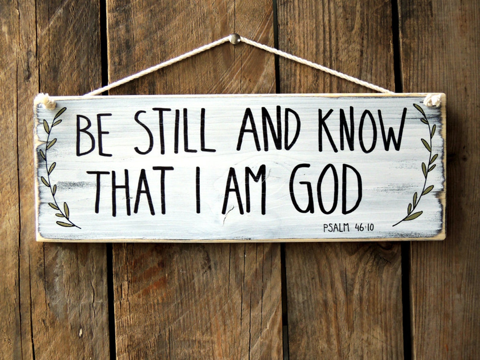 Be Still and Know That I Am God, Bible Verse on Wood, Rustic Wall Decor ...