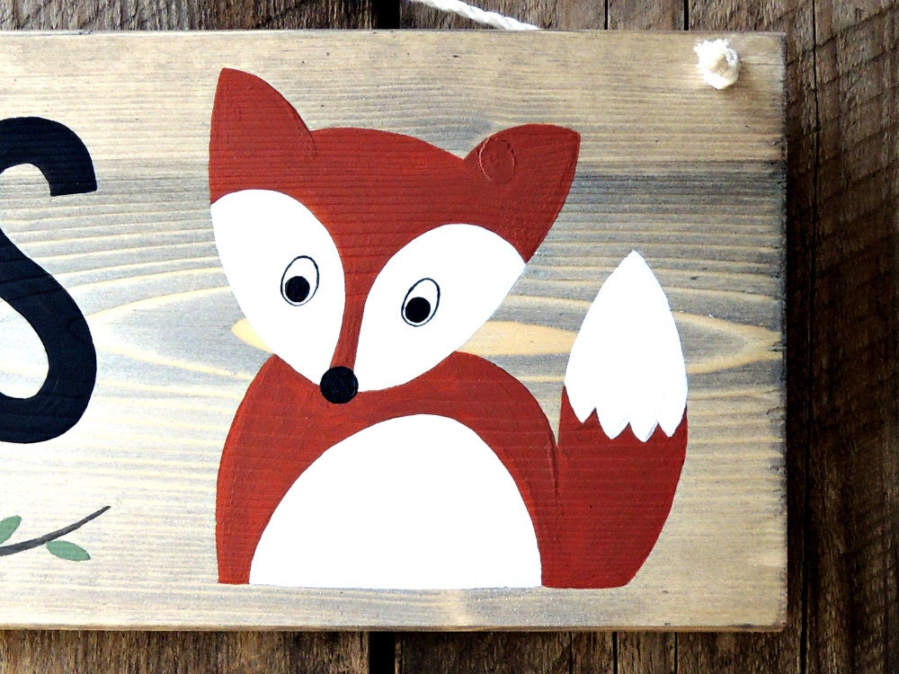 Custom Made Wood Signs, Clever Little Fox, Woodland Nursery Decor, Baby ...
