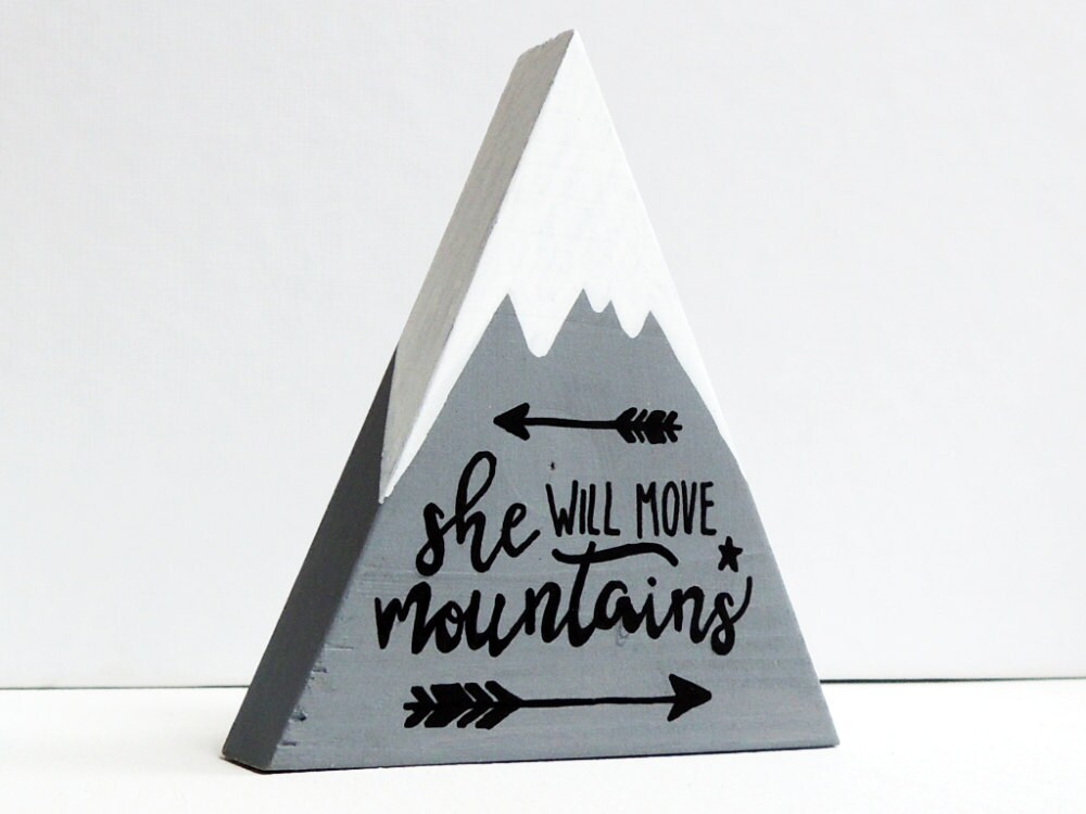 She Will Move Mountains Mountain Art Wood First Birthday - Etsy