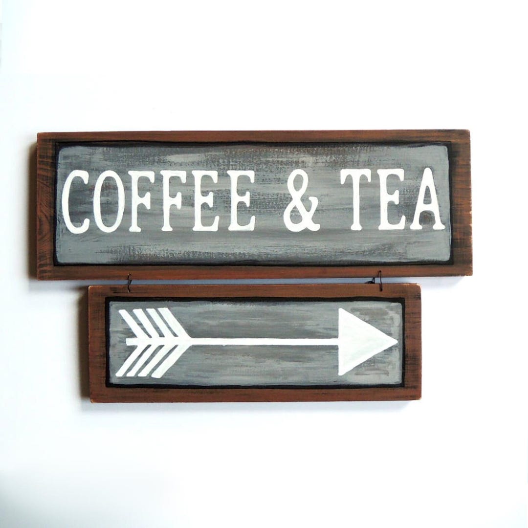 Coffee and Tea Sign, Coffee Signs, Tea Signs, Kitchen Decor, Coffee ...