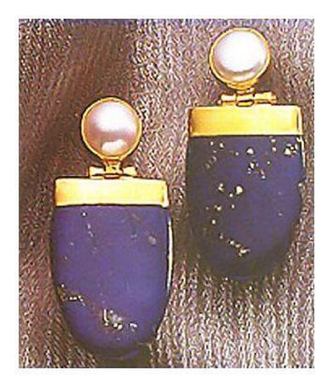 Lapis Shield Deco Earrings - Etsy