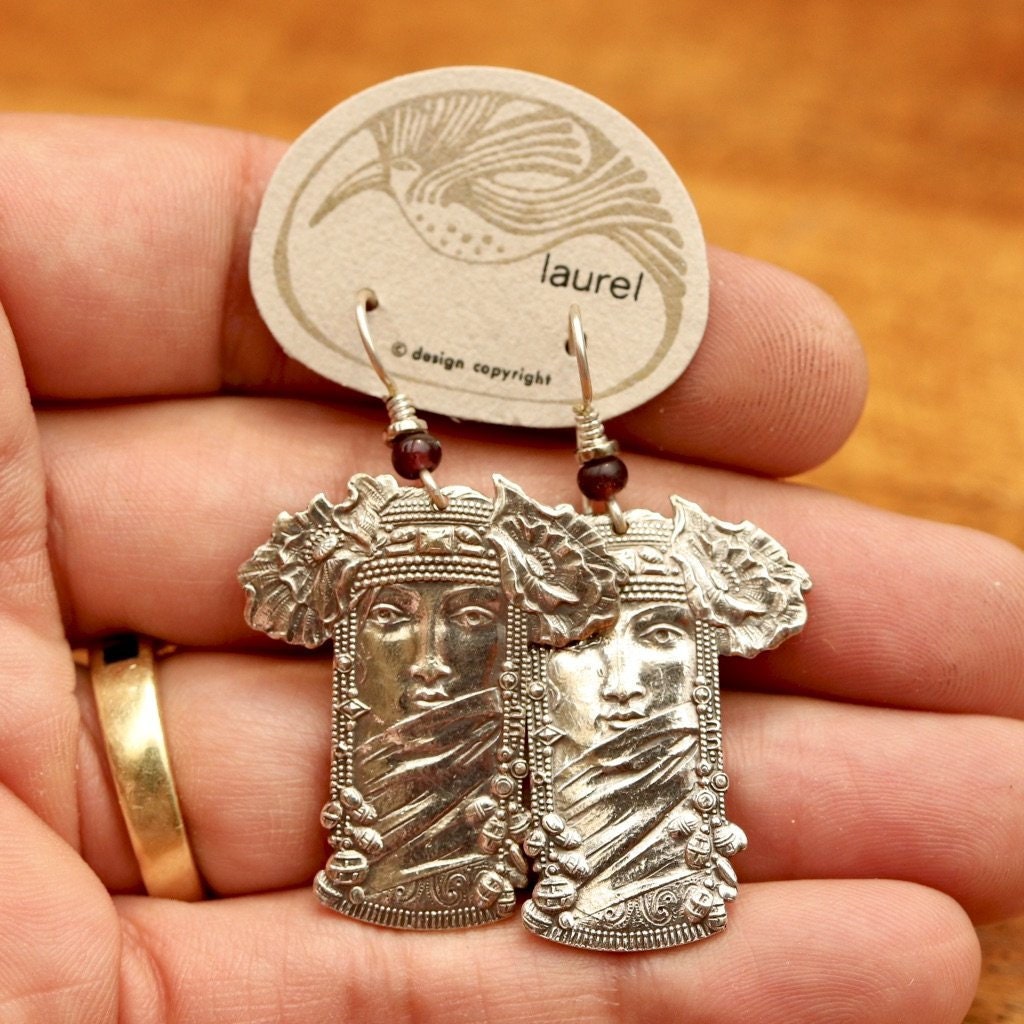 Vintage Laurel Burch Dryad Silver-plate Earrings - Etsy
