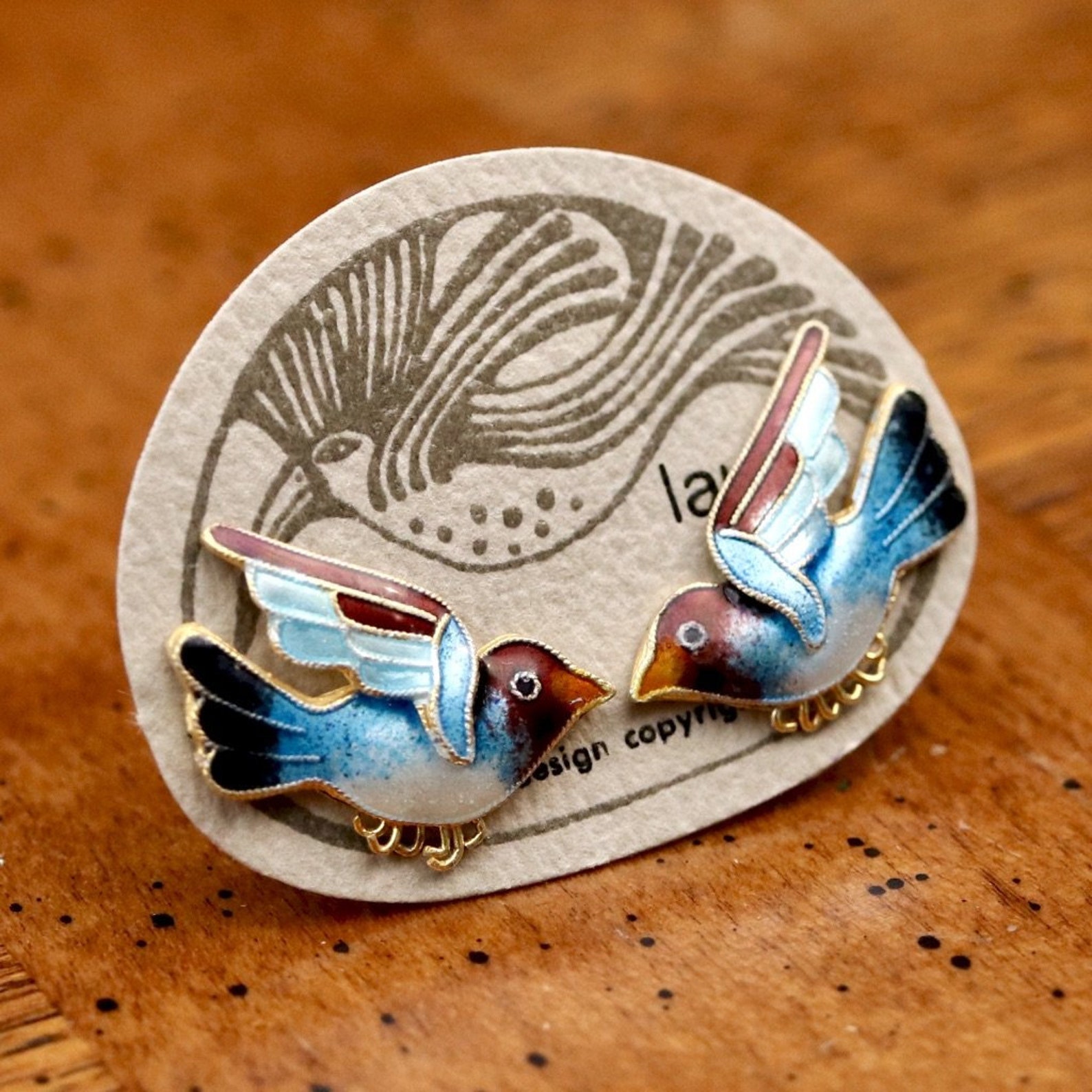 Vintage Laurel Burch Bird Gold-vermeil Studs - Etsy